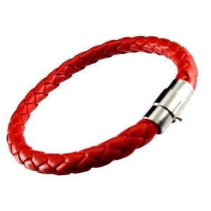 Accessories | Mens Red Braided Leather Stainless Steel Bracelet | Poshmark